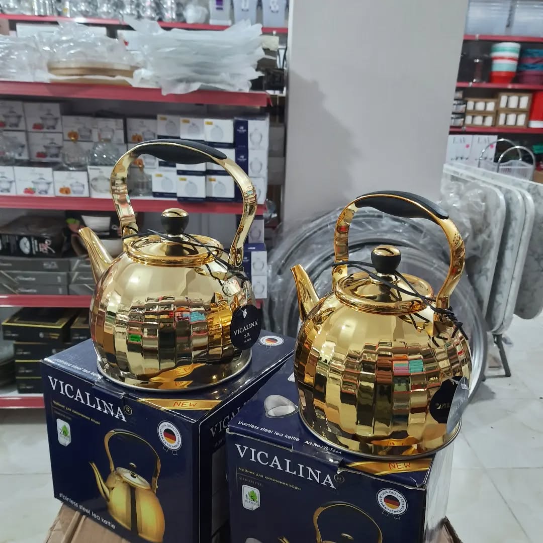 Vicalina Stainless Steel Golden Tea Kettle - Homeful Mart